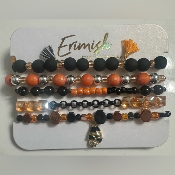 Erimish | Jewelry | New Erimish Halloween Bracelet Stack Black Orange ...